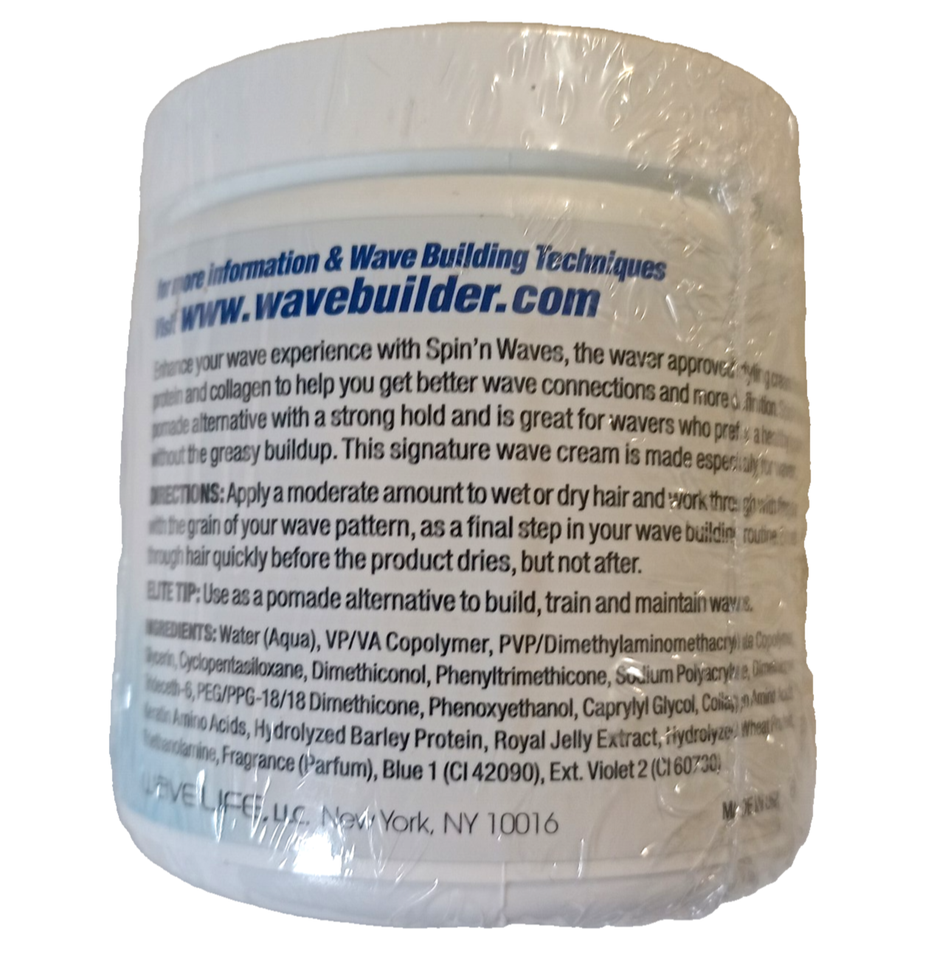 Wave Builder Spin'n Wave Hair Styling Cream 8 oz 227 g. Wavebuilder New ...