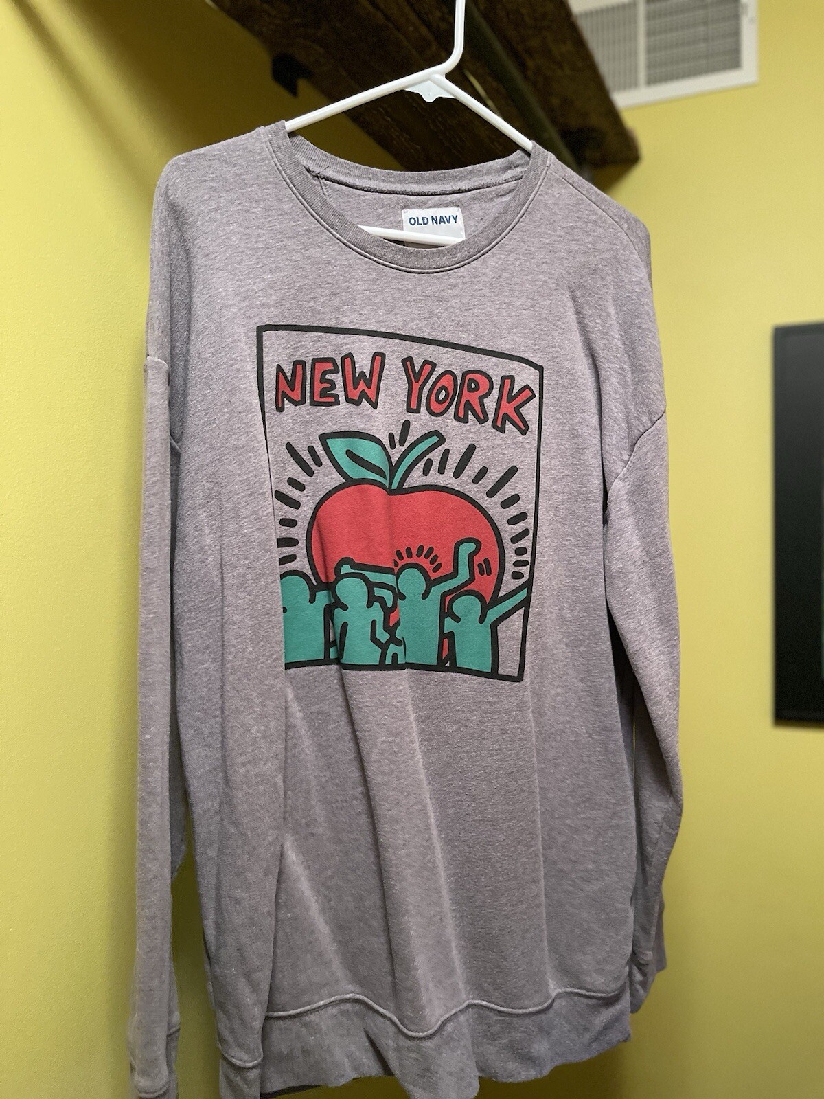 Keith Haring rare NYC New York gray illustration flee… - Gem
