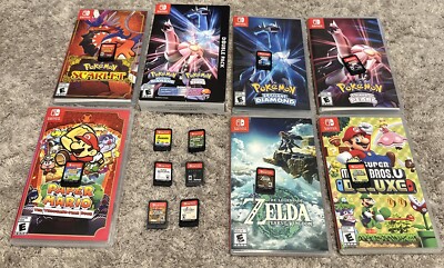 USA Nintendo Switch Games Lot - Pokemon, Paper Mario, Zelda, Super ...