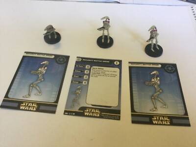 3 x security battle Droid Star Wars Miniature with stat card | eBay ...