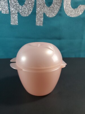 Tupperware Apple Keeper Locks Tight Hinged Container Pink Pearl Forget ...