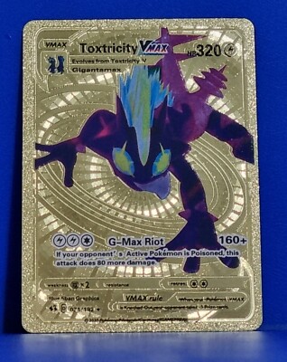 Pokemon Card English Toxtricity Vmax 071/192 Gold Color | eBay
