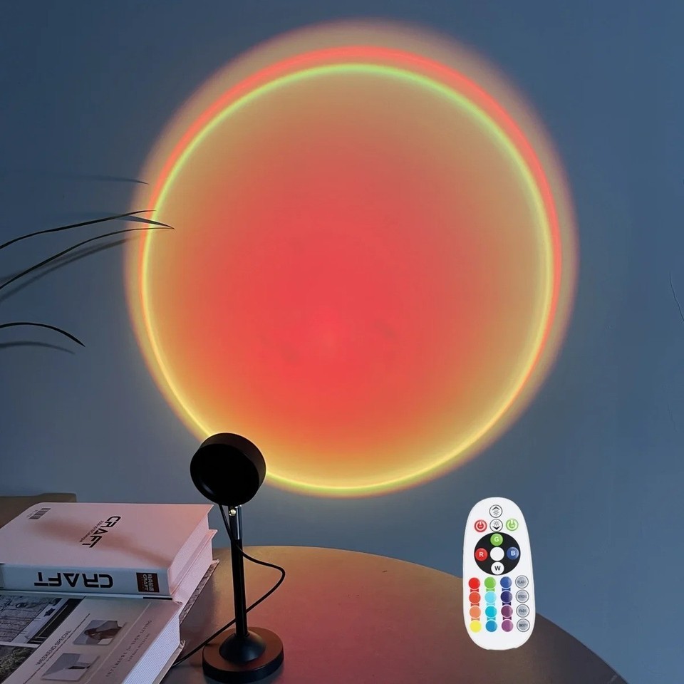 Sunset Projection Lamp Rainbow LED Night Light Atmosphere Photography ...