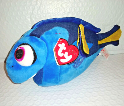 Ty Disney Finding DORY Blue Tang Fish Sparkle 10" Velour Plush Gold ...