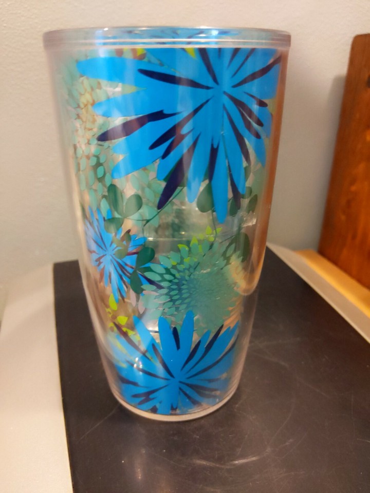 Tervis 16 Ounce Tumbler Green And Blue Flowers | eBay
