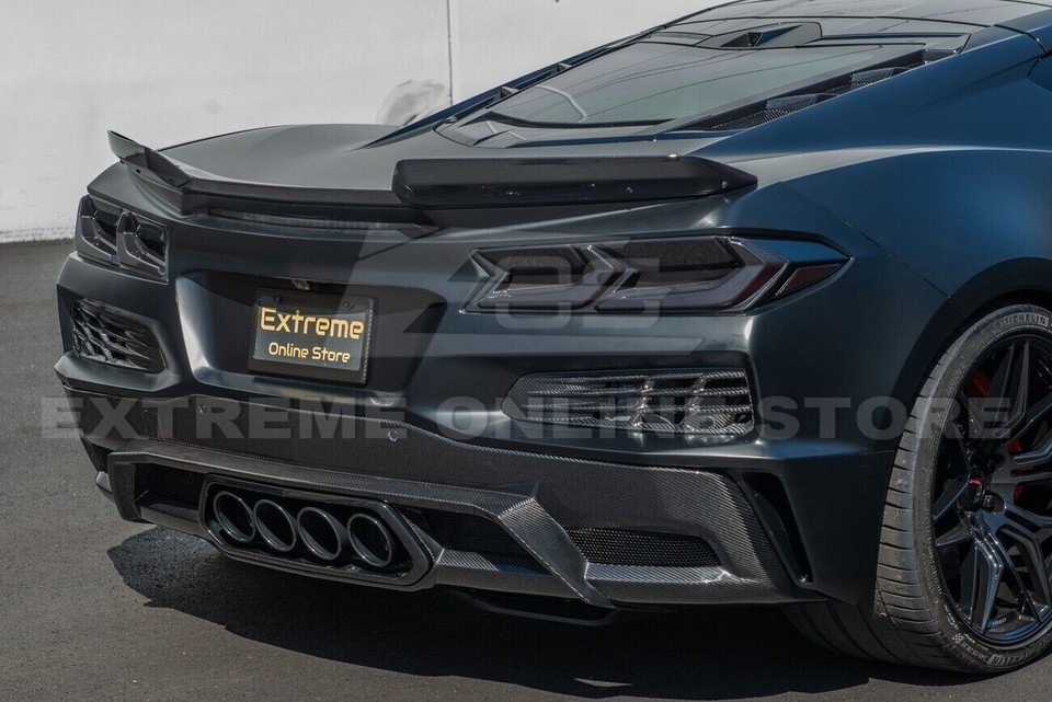 CARBON FIBER Rear Diffuser For 23-Up Corvette C8 Z06 GM Factory Bumper ...