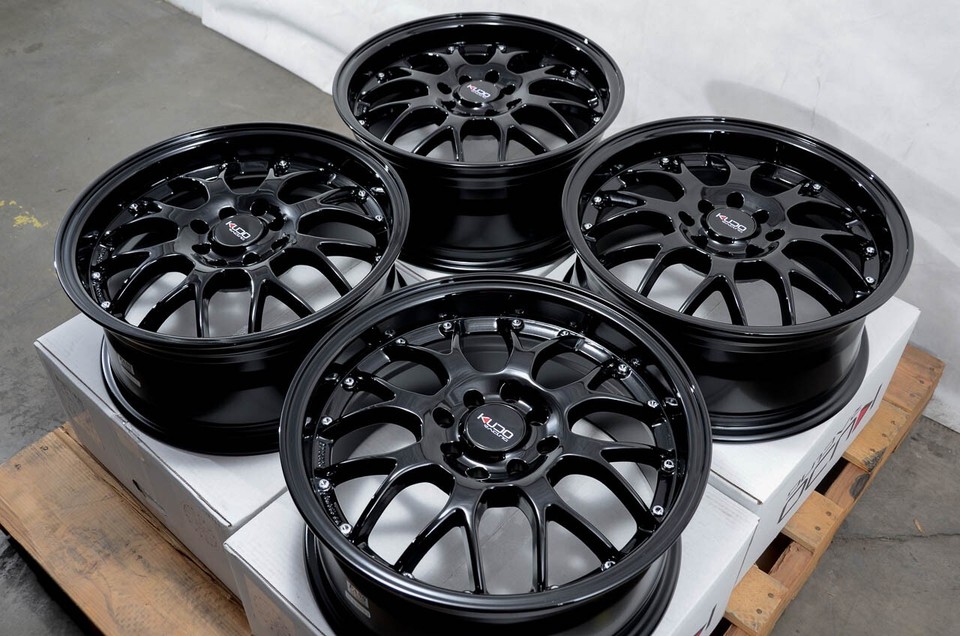 16x7 Black Wheels Rims 4 Lug Cobalt Honda Accord Civic Fit Miata Cooper ...