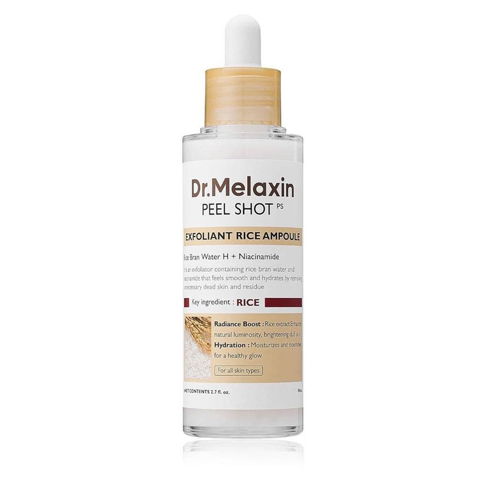 2X Dr.Melaxin Peel Shot /Glow/ Exfoliant Rice Ampoule (White Rice/Black ...