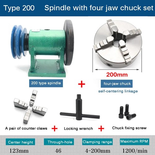 Household Lathe Spindle Assembly Small Woodworking Rotating Seat Three ...