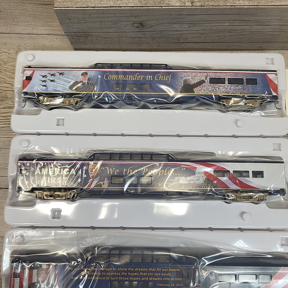 Bradford Exchange Donald Trump Express Vista Dome Train 4 Car Lot New ...