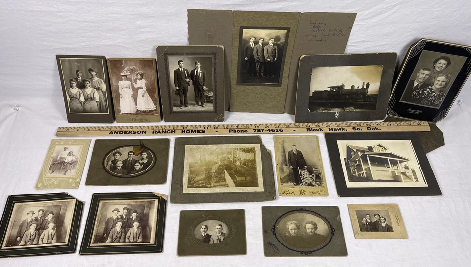 Antique VTG Portrait Photo Cabinet Cards Men Women Family History Lot ...