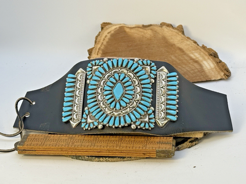 Stunning Native American Sterling Silver Needlepoint Turquoise Bow ...