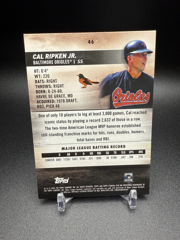2024 Topps Stadium Club Cal Ripkin Jr Red Parallel #46 Baltimore ...