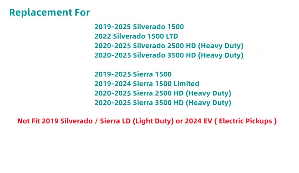 Rear Window Back Power Slider For Silverado Sierra 19-25 1500 / 20-25 ...