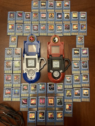 Takara Megaman Battle Chip Lot + Advanced PET toy Red Blue + 60 ...
