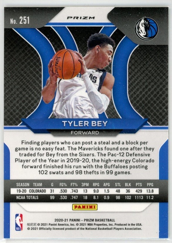 2020-21 Panini Prizm Basketball Tyler Bey Green Prizm RC #251 | eBay