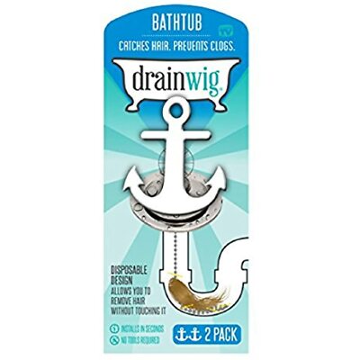 DrainWig- Bathtub Drain (4Pack), Never Clean a Clogged Drain Again~Hair ...