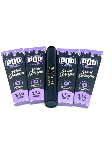 Pop Cones Ultra- Thin Pre-Rolled cones1 1/4 Wild Grape - 4 Packs and ...
