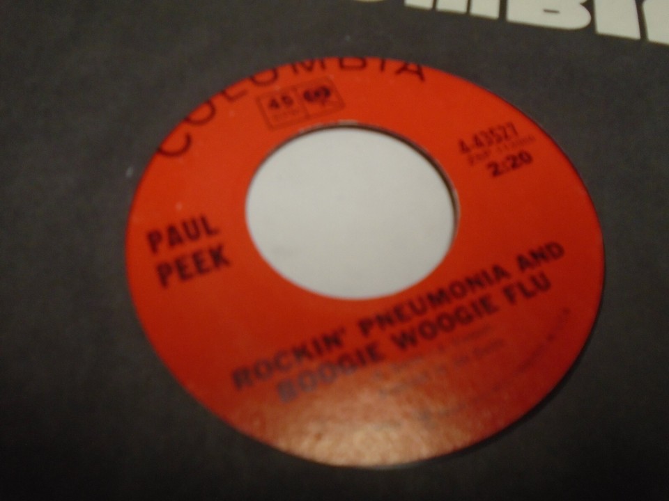 Paul Peek Rockin' Pneumonia And Boogie Woogie 45 RPM Columbia VG+ ...