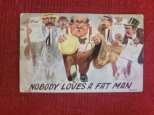 1910 Vintage Post Card "NOBODY LOVES A FAT MAN" COMIC SERIES | eBay