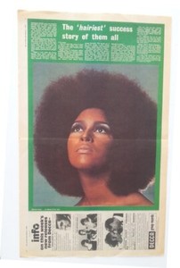 MARSHA HUNT*1968*VINTAGE*POSTER/ARTICLE*size: 16x24 inches*FREE WORLD ...