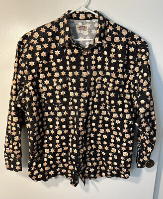 Barn Fly Shirt Mens All Over Print Cotton Sz XL Sheriff Deputy Badges ...