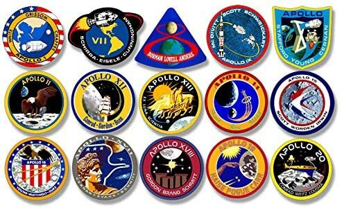 American Vinyl Sheet Of All Apollo Mission Logos Stickers Rice