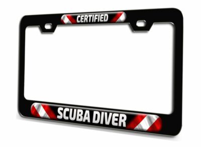 CERTIFIED SCUBA DIVER Scuba Diving Bl Steel License Plate Frame | eBay