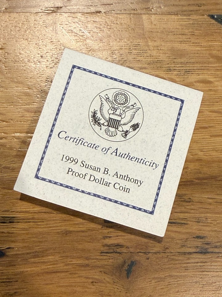 1999 Susan B Anthony Proof Dollar Coin - OGP Mint Box w/COA | eBay