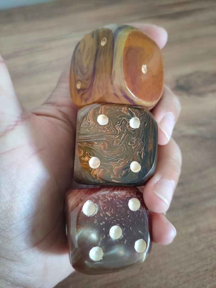 3 pieces Amber Bakelite huge Dice Vintage from old object | eBay
