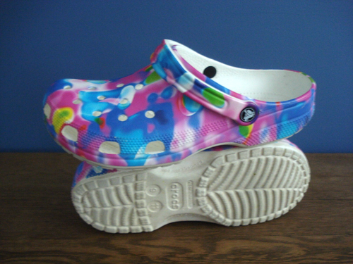 CROCS CLASSIC SOLAR RAINBOW COMFORT CLOG SHOES SLIP ONS MENS 9 WOMENS ...