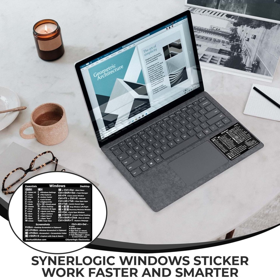 SYNERLOGIC Black Windows Reference Guide Keyboard Shortcuts Vinyl ...