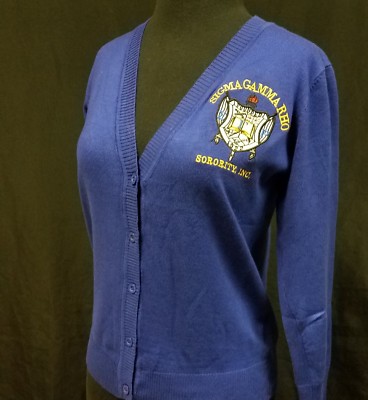 SIGMA GAMMA RHO SORORITY CARDIGAN SWEATER BLUE SORORITY CARDIGAN ...