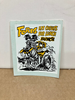 ORIGINAL 1960'S ED BIG DADDY ROTH WATER DECAL FORDS EAT CHEVIES ...