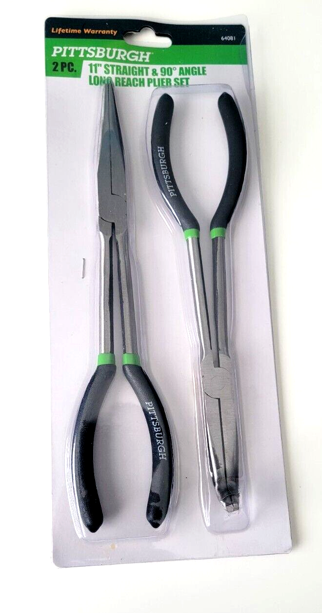 NEW Pittsburgh 11 in. Straight & 90° Angle Long Reach Pliers FREE ...