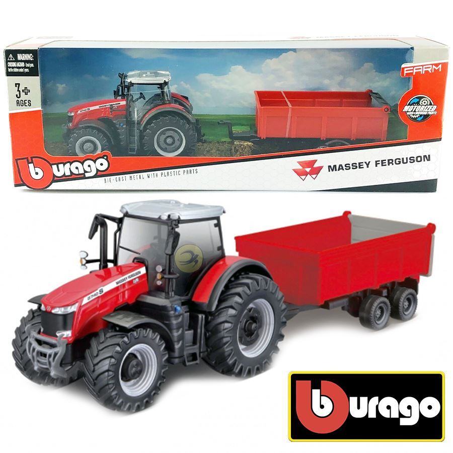 Bburago 18-31662 10 CM MASSEY FERGUSON 8740S WITH TIPPING TRAILER | eBay UK