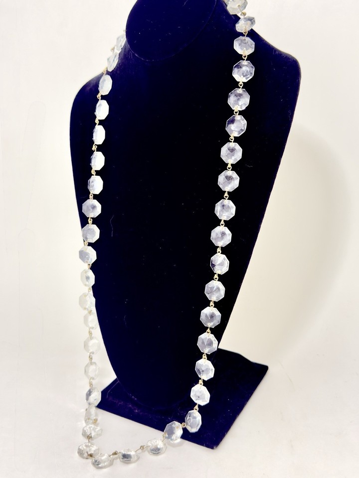 Vintage 45 PC Faceted Crystal Prism Beads Octagon w/ Brass Wire 39 ...