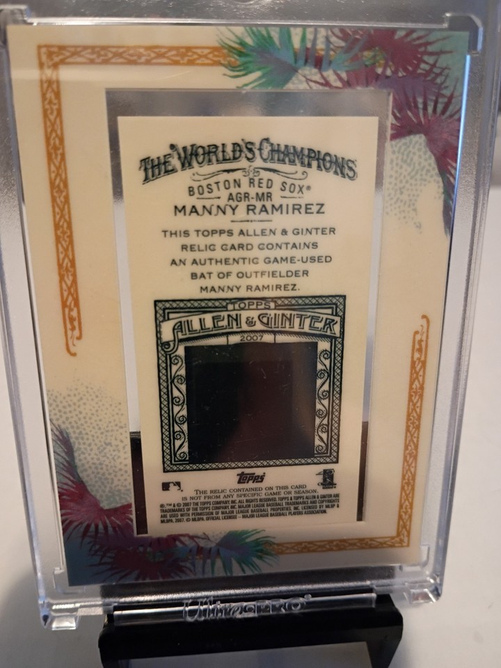 Manny Ramirez 2007 Topps Allen&Ginters Game Used Bat Relic AGR-MR | eBay