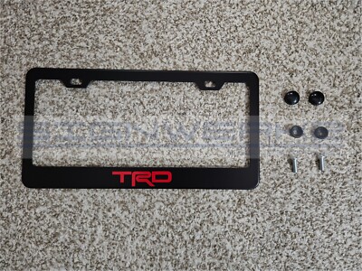 TRD Red Black Stainless Steel License Plate Frame | Universal Fitment ...