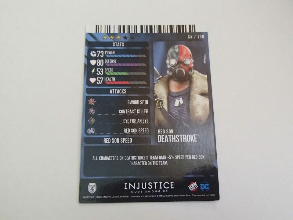 Injustice Gods Among Us Card 64/120 Holo Foil Deathstroke Red Son ...