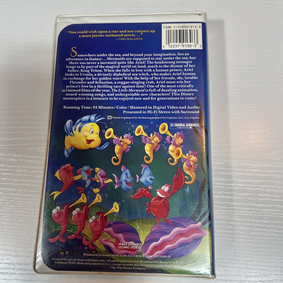 Walt Disney Classic The Little Mermaid VHS Video 1990 Controversial ...