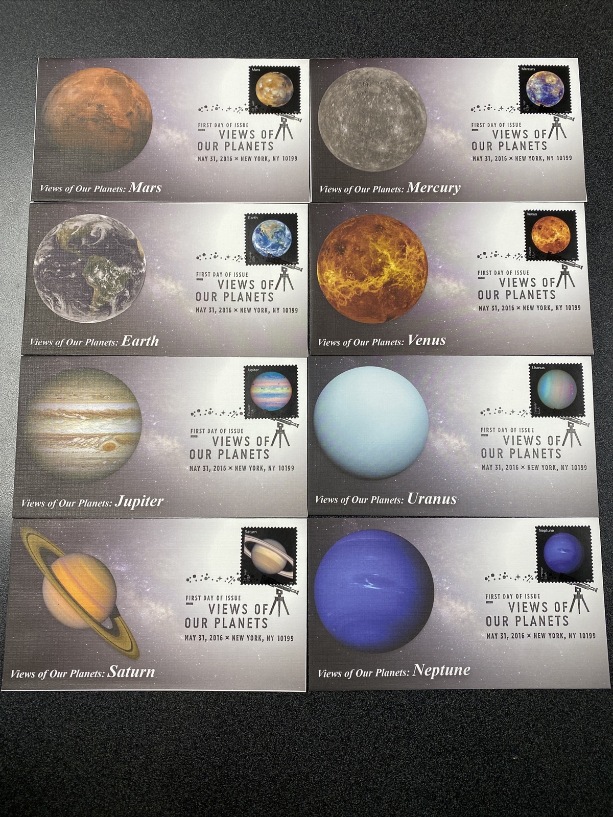 FDC #5069-76 Views Of Our Planets - 8 Fleetwood Covers 2016 | eBay