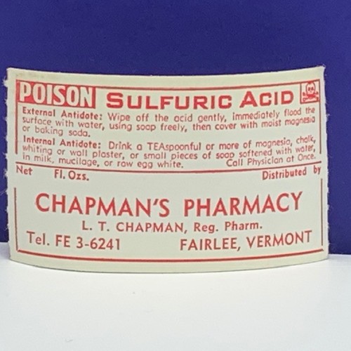 Drug store pharmacy ephemera label advertising Poison Chapman Fairlee ...