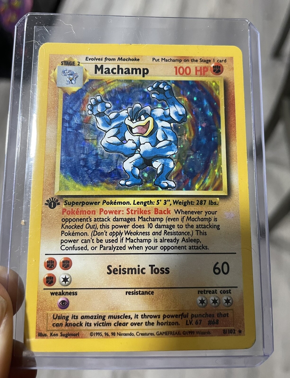 Pokemon Card - 1st Edition - Machamp - 8/102 Base Set HOLO RARE 1999 | eBay