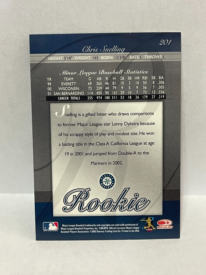 2002 Donruss Elite #201 Chris Snelling RC Rookie Card #'d/1000 | eBay