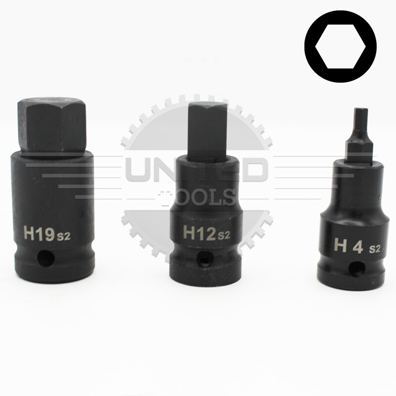 10pc IMPACT HEX BIT Tools SOCKET SET 1/2" Drive 4mm to 19mm Allen key ...