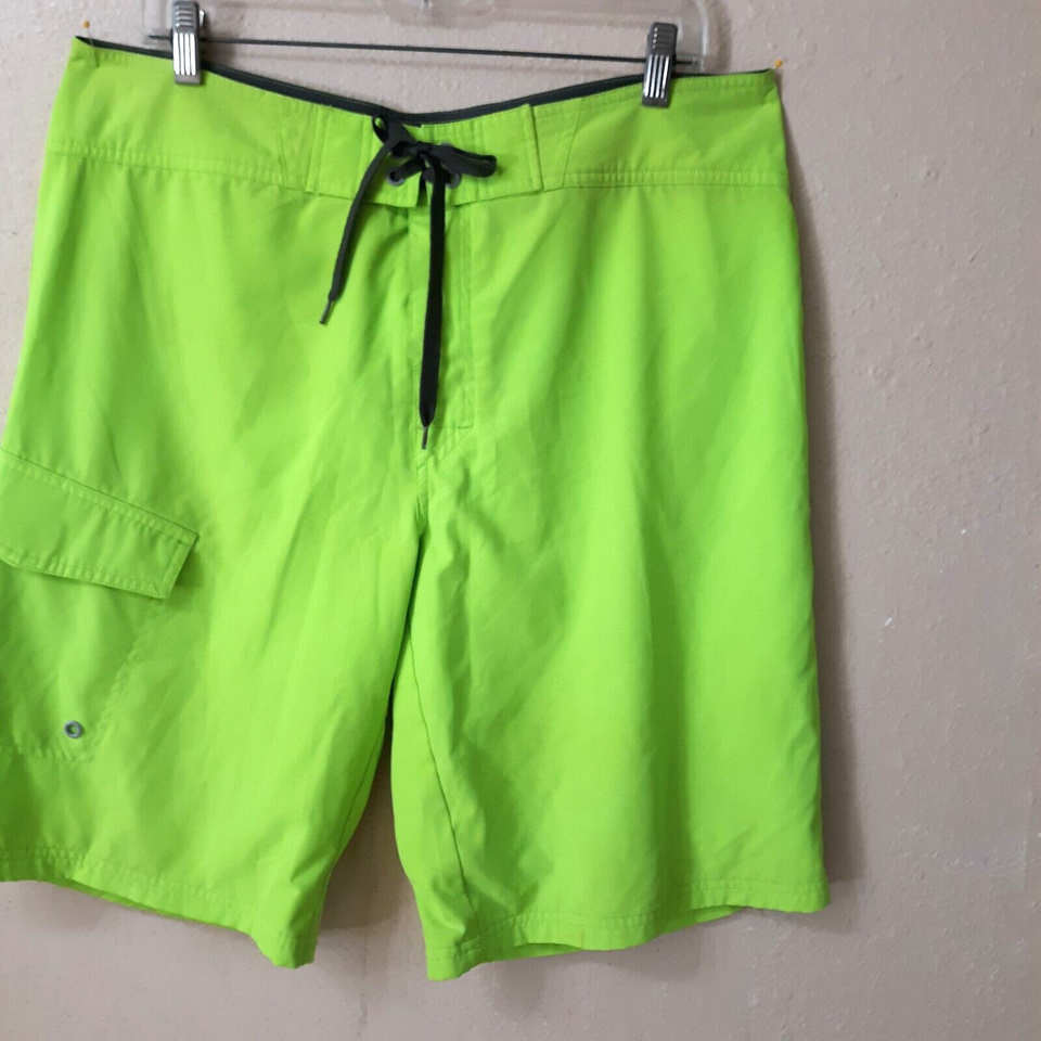 MOSSIMO Supply Co Men Size 36 36x11 Swim Trunks Board Shorts Neon Green ...