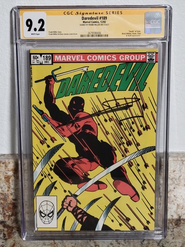 Daredevil #189 Marvel 1982 CGC 9.2 Signed by Frank Miller 'Death' of ...