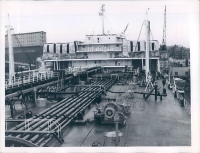 1962 Press Photo Deck of Tanker Ship SS Manhattan 1960s | eBay