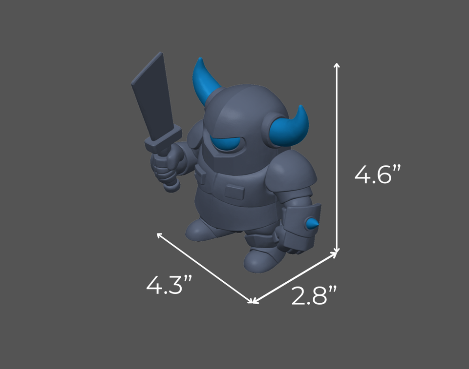 Mini PEKKA Figurine - Clash Royale 3D Printed Cute Toy for Kids, Teens ...